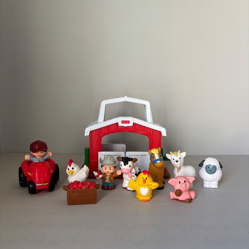 Fishers Price Little People Farm Tractor Animals Farmer Figure Goat Hen ...