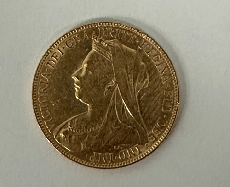 1900 United Kingdom Gold Full Sovereign Queen Victoria Old Veil Head ...