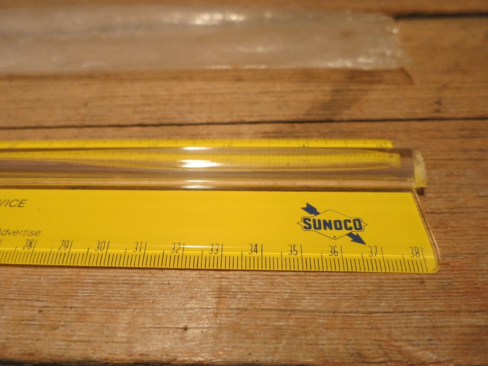 Vintage SUNOCO Steffen Oil Co., Inc. Plastic 15" Inches And 38 CM Ruler ...