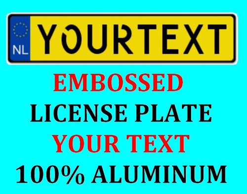 Netherlands European Euro License Plate Number Plate Custom Text ...