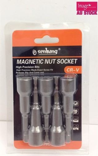 5pcs M10 65mm Magnetic Nut Driver Hex Socket Driver Bit Shank Setter ...