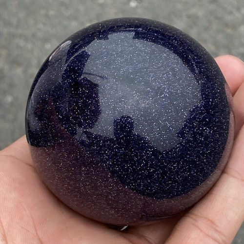 Blue Gold sand ball rainbow quartz crystal sphere gem reiki healing ...