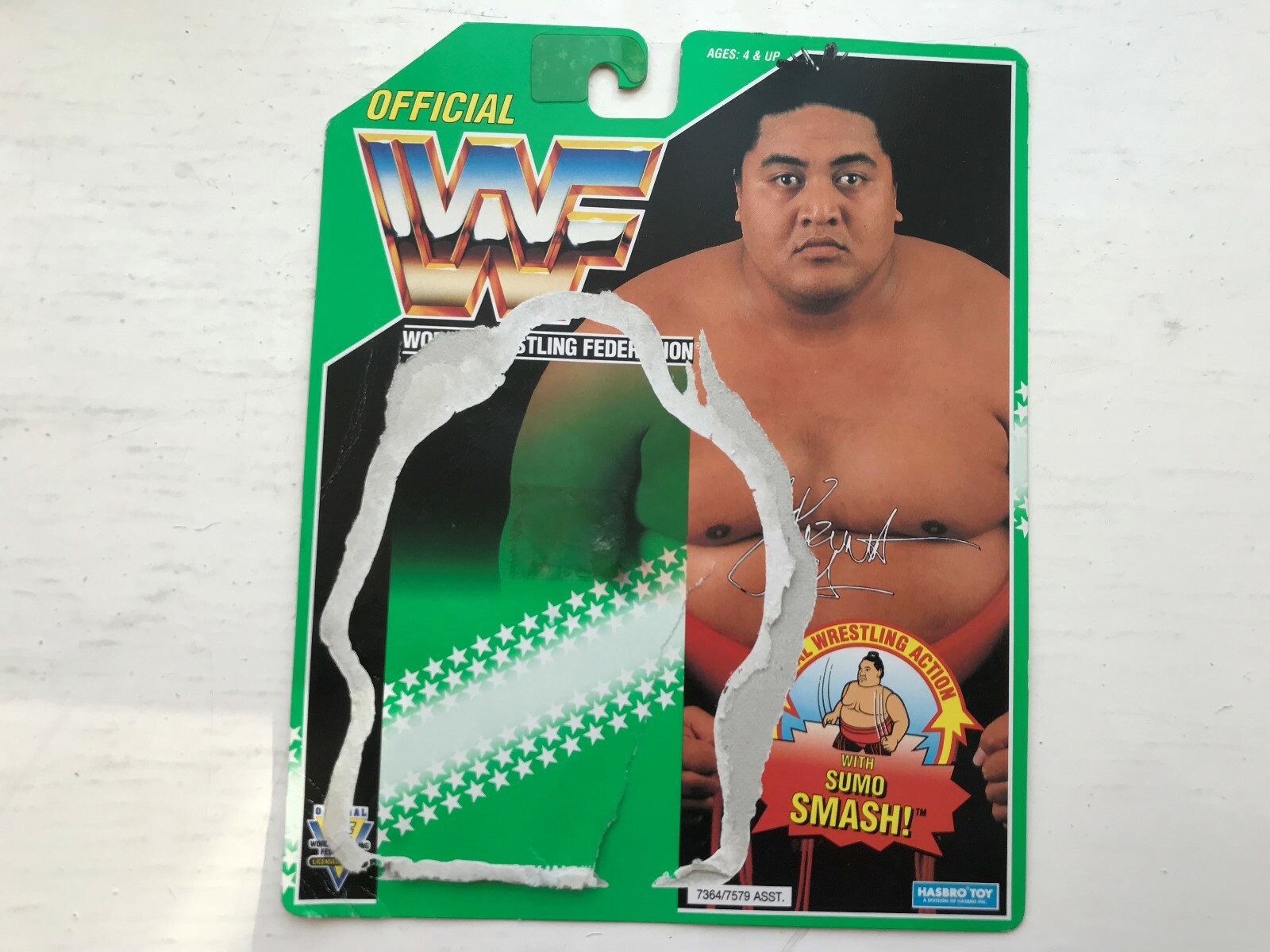 WWE YOKOZUNA HASBRO WRESTLING FIGURE BACKING CARD WWF SERIES 11 GREEN ...