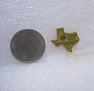 1968-1969 Lions Club Texas 100% Attendance Pin | eBay