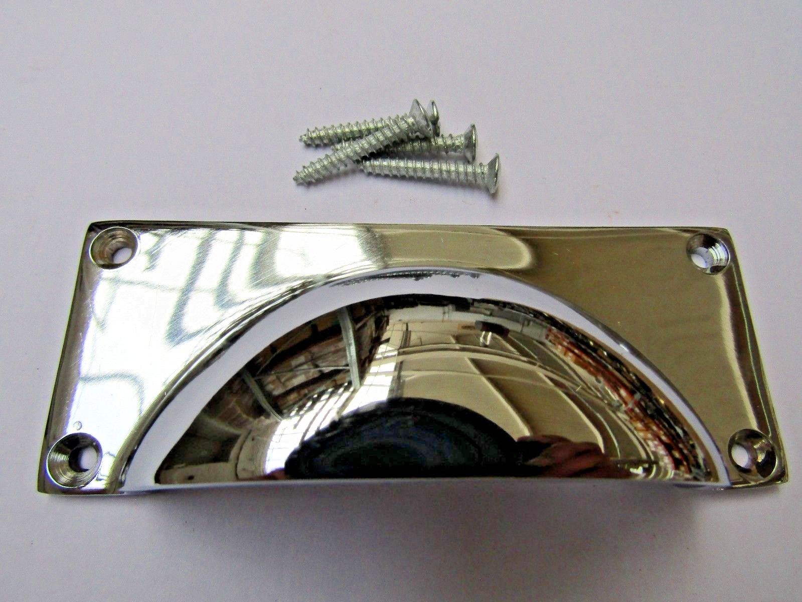 RECTANGULAR CUP CUPPED SHELL DRAWER CUPBOARD CABINET DOOR PULL HANDLES ...