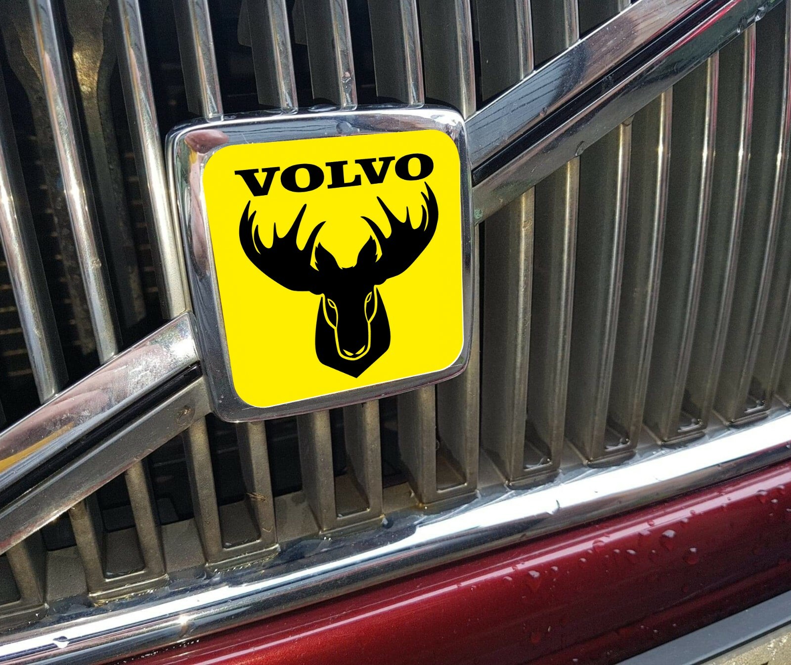 Volvo grill logo plate emblem Car decal sticker / volvo moose sticker ...