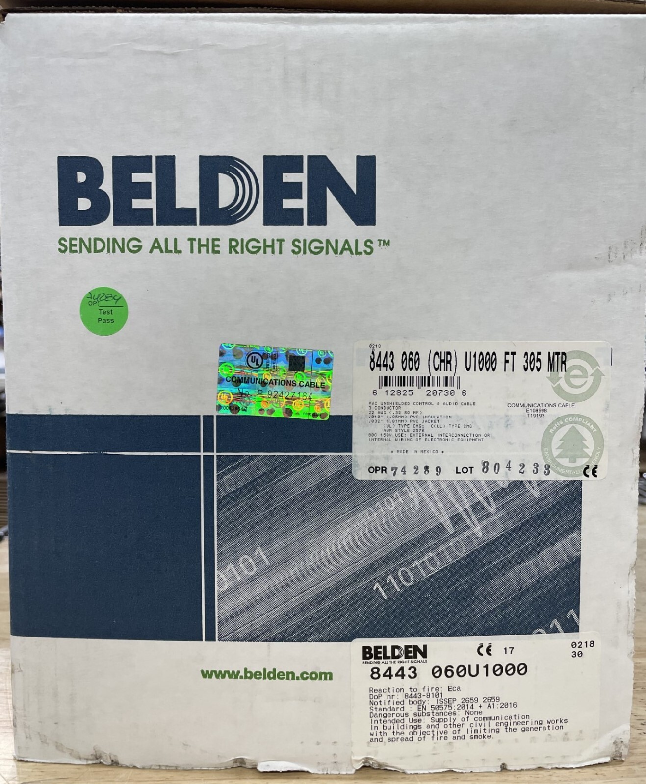 Belden 8443 060U1000 Multi-Conductor Cables 3C/22AWG, 7x30, TC - 1,000 ...