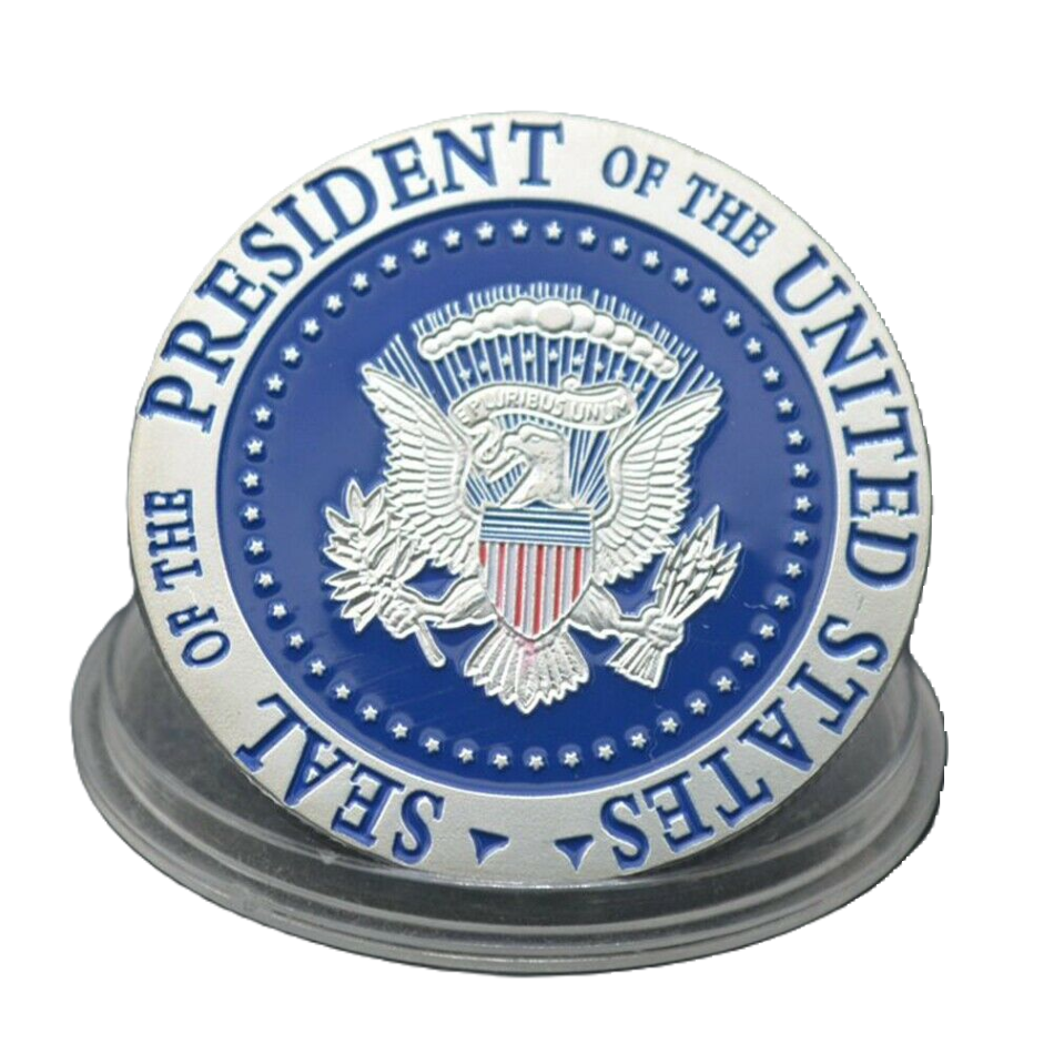 2024- SEAL OF POTUS President D Trump Commemorative Coin Silver & Blue ...