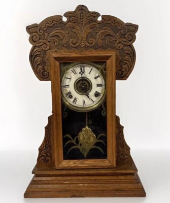 Antique Gilbert Gingerbread Mantel Shelf Parlor Clock " CAPITOL" Not ...