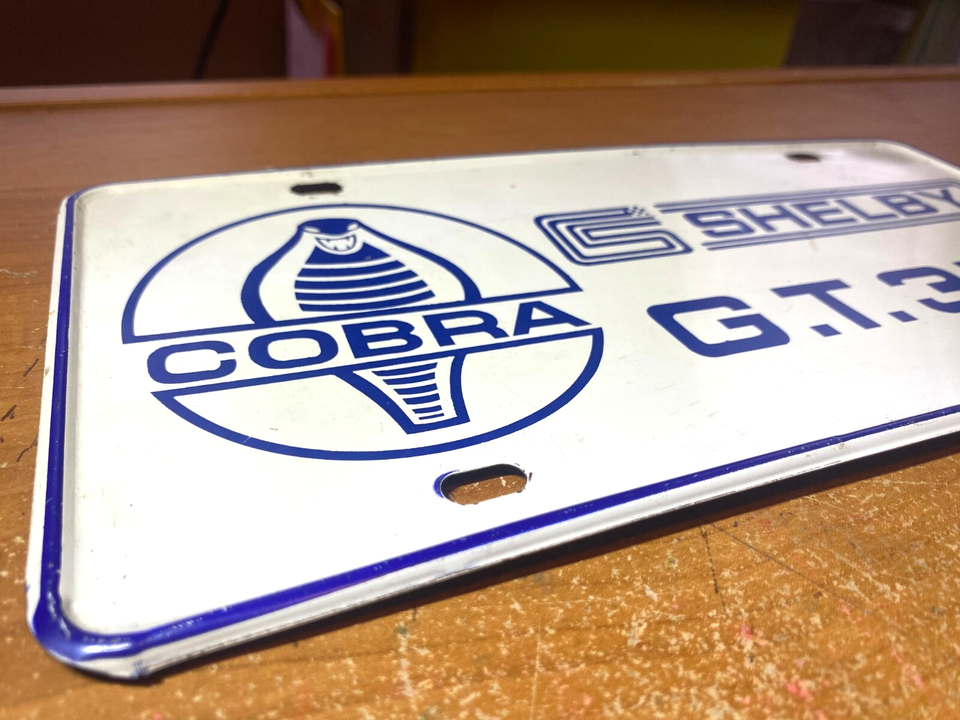 Vintage Steel Metal CARROLL SHELBY ORIGINAL 1965? License Plate Cobra G ...