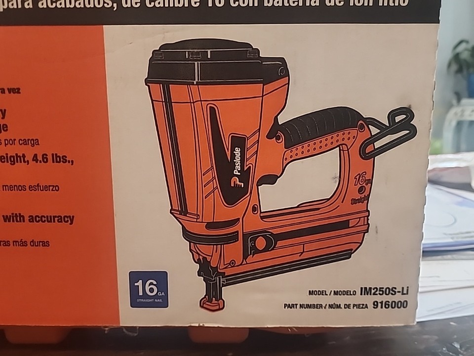 🔥 New Paslode Cordless 16 GA Straight Finish Nail Gun Tool 916000 IM250 ...