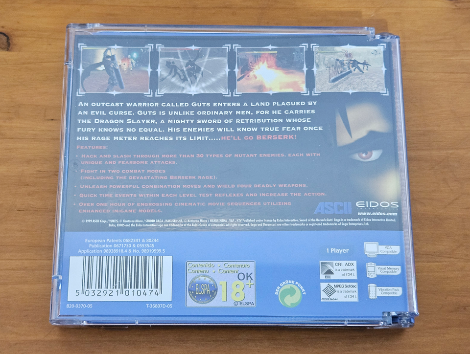 SWORD OF THE BERSERK GUTS RAGE SEGA DREAMCAST VIDEO GAME BOXED COMPLETE ...
