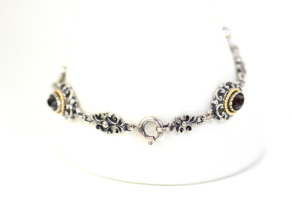 Vintage Tracht 835 B Silver Bracelet Garnet Gold Plating, L: 18Cm | eBay