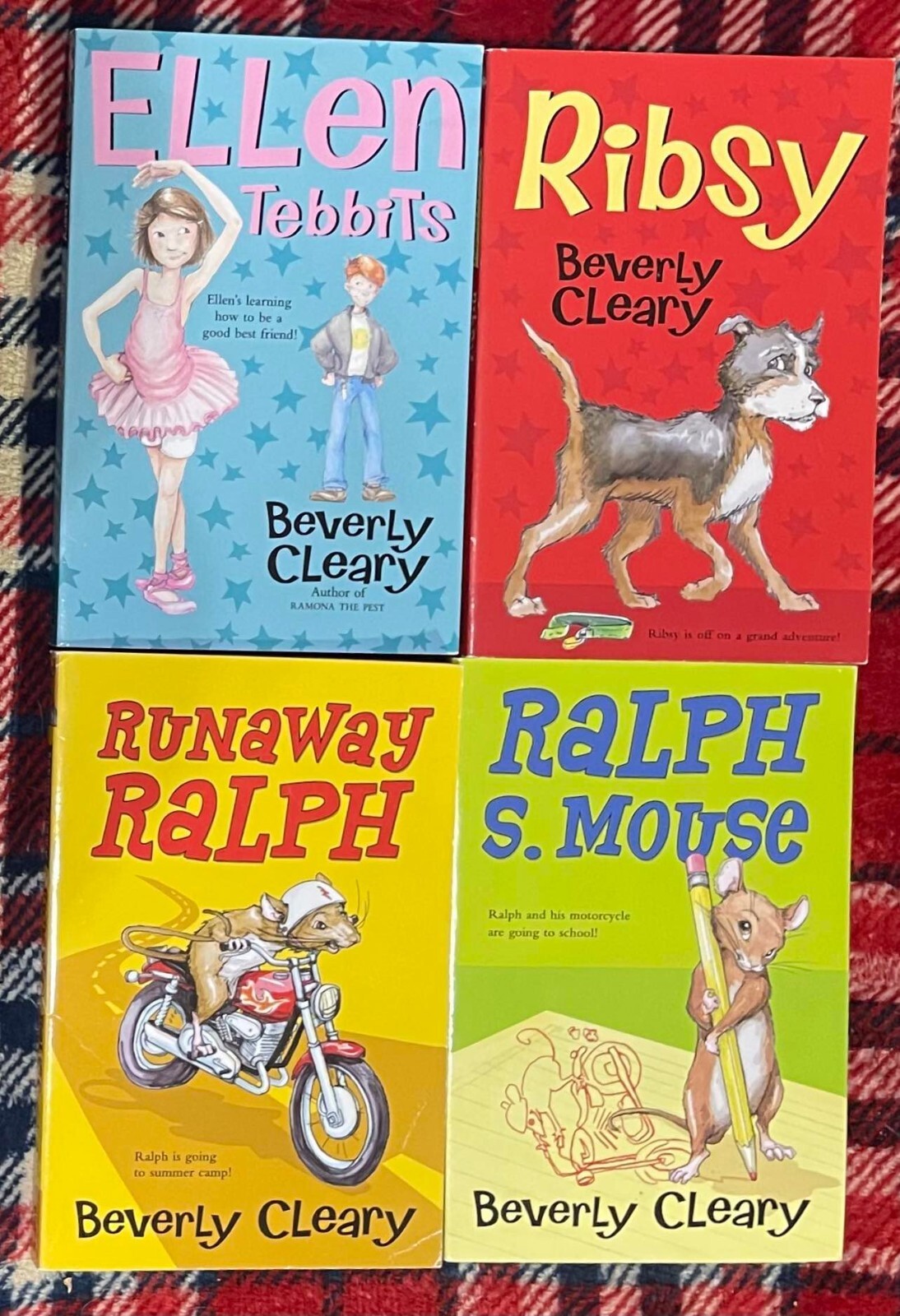 4 paperback Beverly Cleary Ellen Tebbits, Ralph S. Mouse, Runaway Ralph ...