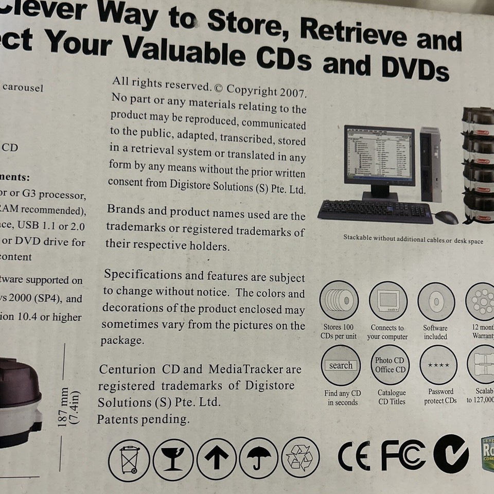 100 Disc Storage Digistore Solutions Centurion CD Electronic Disc ...