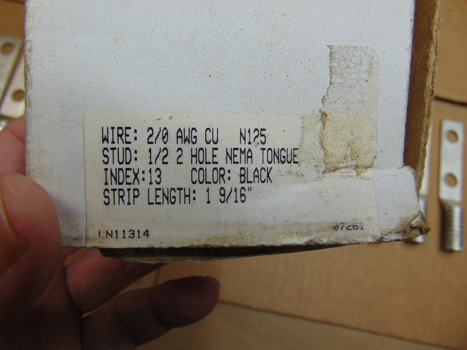 (9) BURNDY YA262N Two-Hole Lug Compression Connector, 2/0 AWG 1/2 in ...