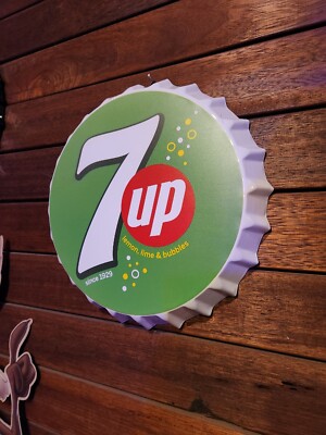 Mancave 7up Bottle Cap Tin Sign 35cm | eBay
