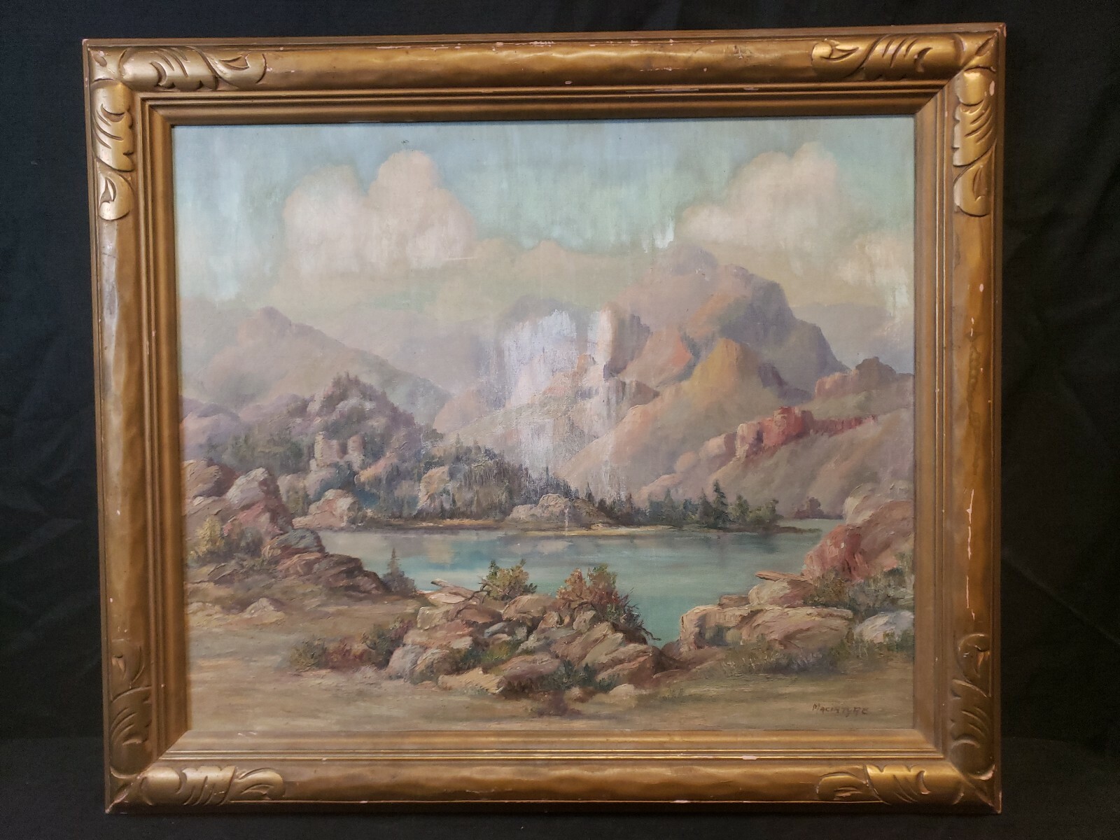 A D Macintyre (1890-1953) Listed Arizona Artist Desert Painting Oil on ...