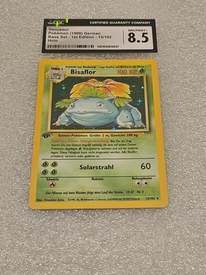 1999 Pokemon DEUTSCH 1. Edition Base Set Bisaflor-Venusaur Holo 15/102 ...