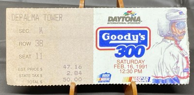 NASCAR Busch Series Daytona February 16, 1991 Ticket Stub Winner Dale ...