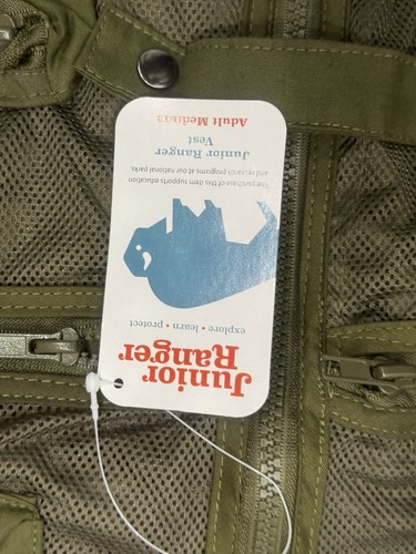 Junior Ranger Vest Adult Medium Green Mesh National Park Ranger Camping ...