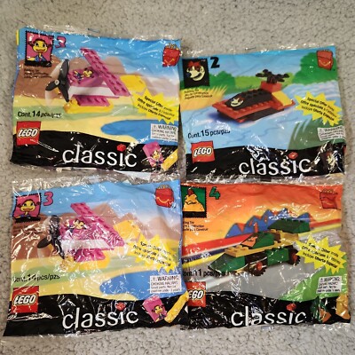 4 LEGO Classic 2 3 4 Boat Helicopter Car 1999 McDonalds Brand NEW ...