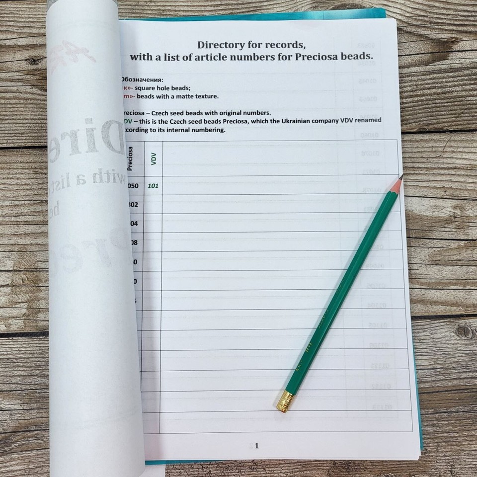 Color Numbers Chart Directory of Czech Seed Beads Preciosa with Place ...