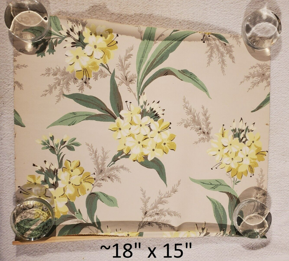 Vtg Mid Century 1950s Partial Wallpaper Sheets ~ See Pics for ...