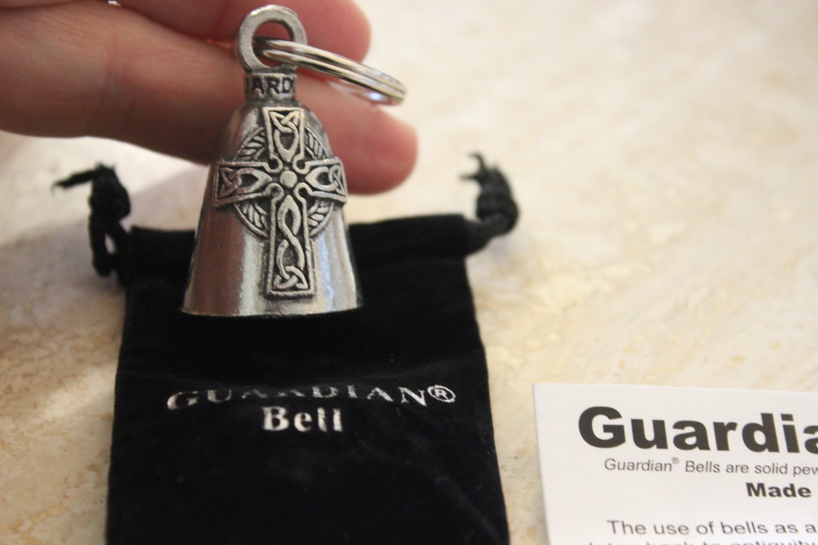 NWT CELTIC CROSS Guardian® Bell Spiritual Protection Bell w/ Key Ring ...