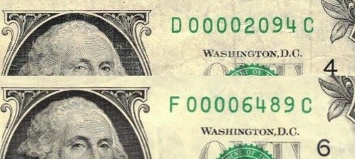 Fancy Low Serial Numbers Leading Quad 0s 00002094 00006489 0000 Lot of ...