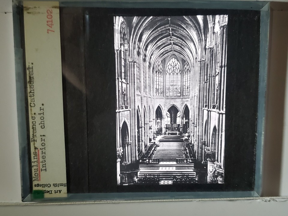 Interior Choir, Moulins Cathedral, France, Magic Lantern Glass Slide | eBay
