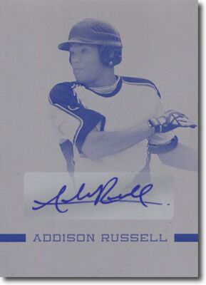 ADDISON RUSSELL 2012 Rize Rookie Autograph Printing Press Plate Auto RC ...