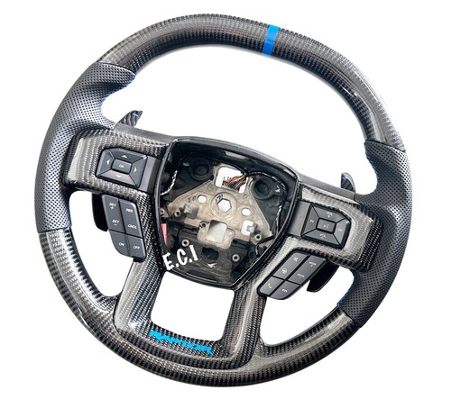 GENUINE FORD F150 RAPTOR CARBON FIBER STEERING WHEEL PADDLE SHIFTER BLK ...