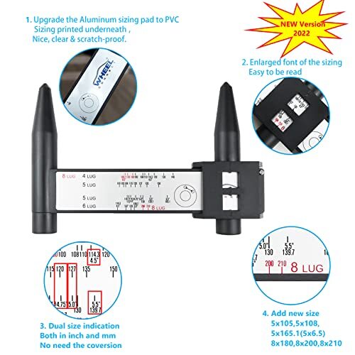 Pcd Gauge wheel/rim Bolt Pattern Measuring Tool Pcd Ruler Sliding ...