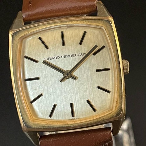 GIRARD-PERREGAUX SQUARE CASE REF.9686 CALIVER 091-494 50'S GOLD HAND ...