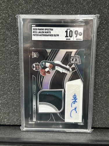 2020 Panini Spectra Jalen Hurts RPA /99 (4 Color Patch) RC Rookie SGC 9 ...