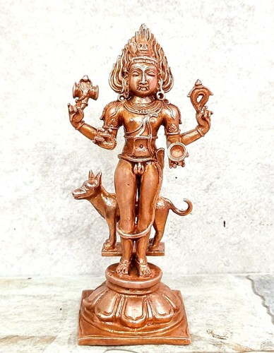 Handmade Copper Hindu God Kaal Bhairav Statue Figurine Sculpture | eBay ...