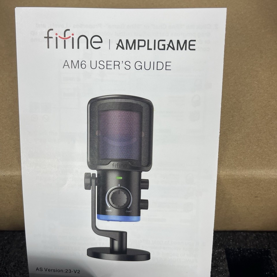 FIFINE Ampligame AM6 RGB Microphone USB Gaming PC Streaming Podcast Mic ...