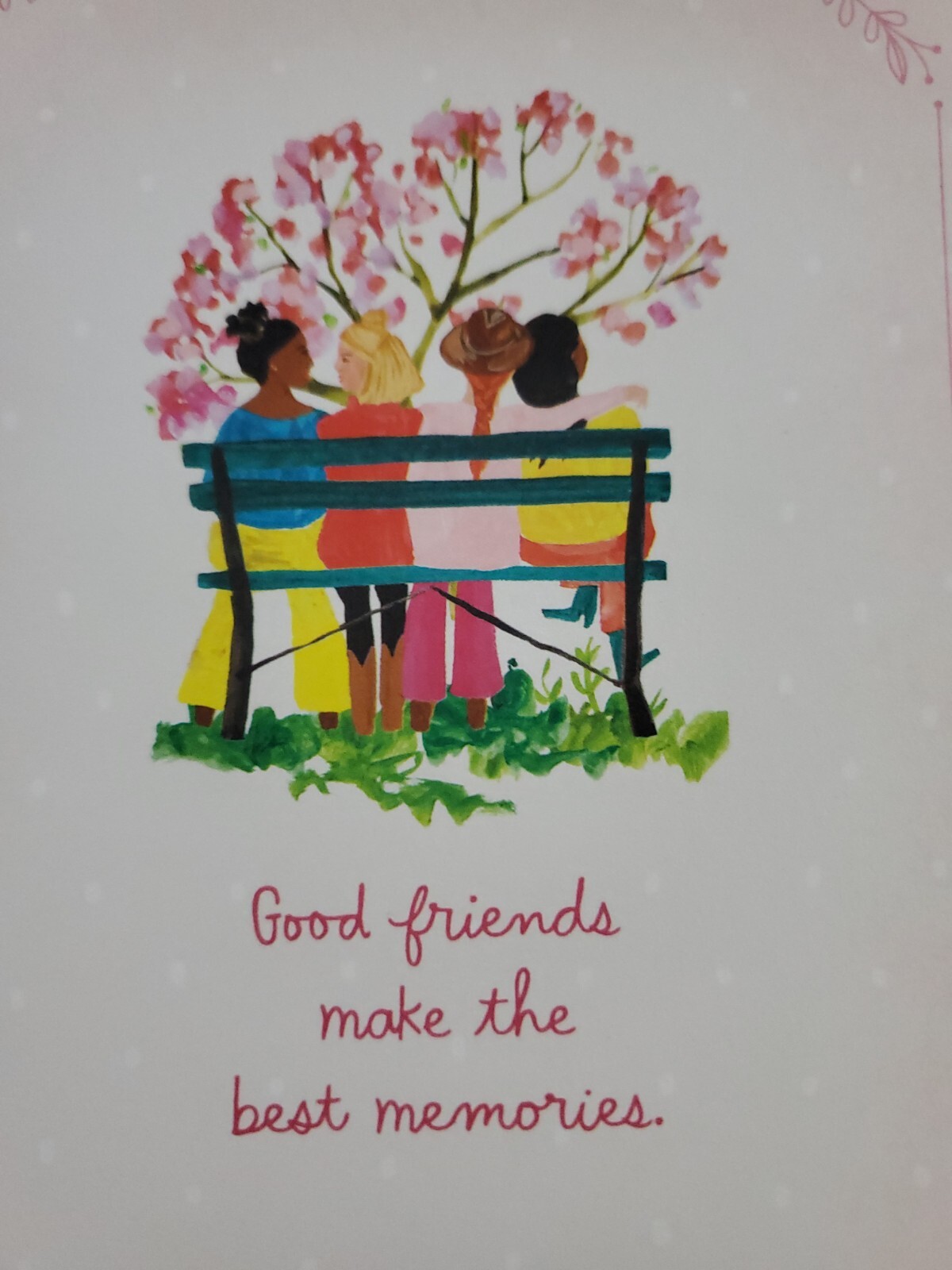 heartline Hallmark friendship themed birthday card, girls sitting on ...