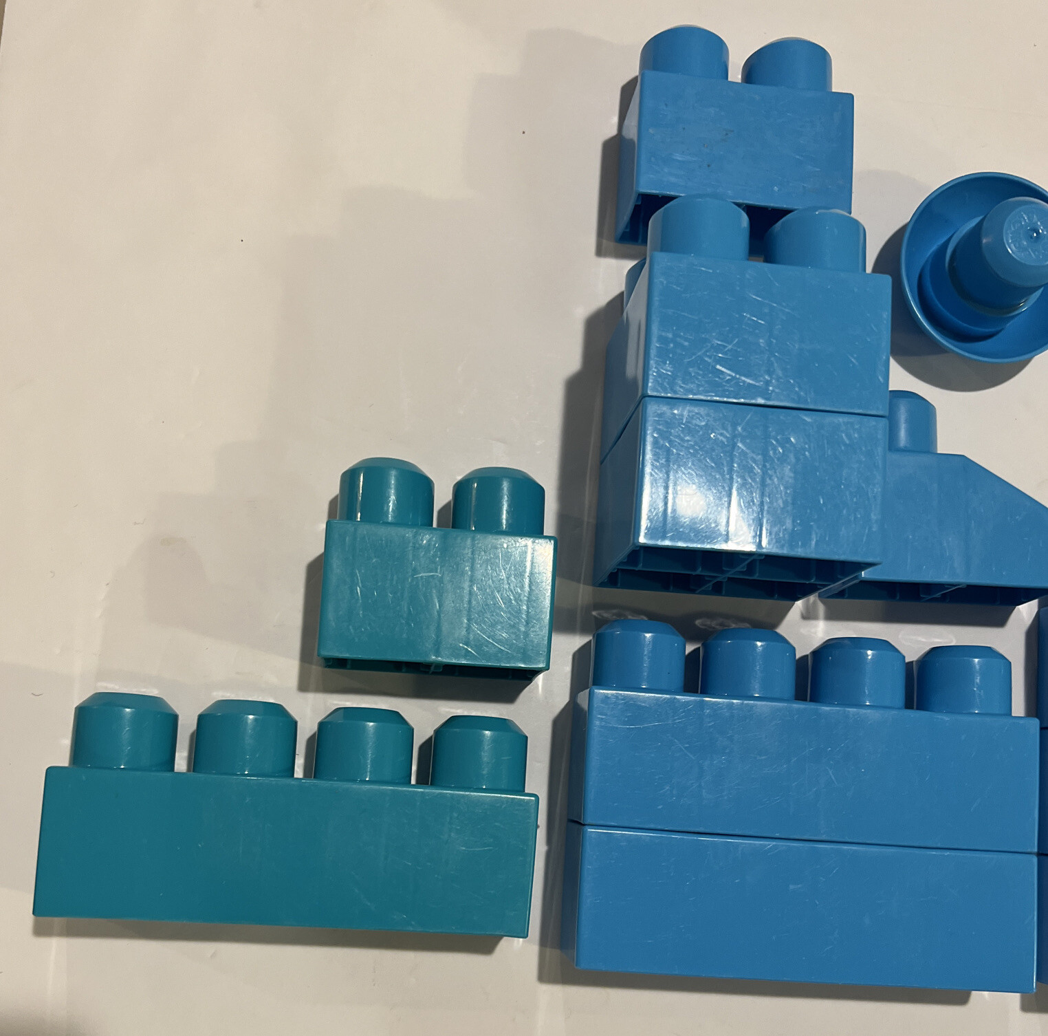 Mega Bloks Lot of Jumbo Building Blocks BLUE MIX Blocks Mixed Size - 16 ...