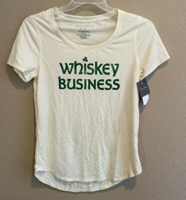 NWT Grayson / Threads WHISKEY BUSINESS Shamrock T-Shirt Top Womens M | eBay