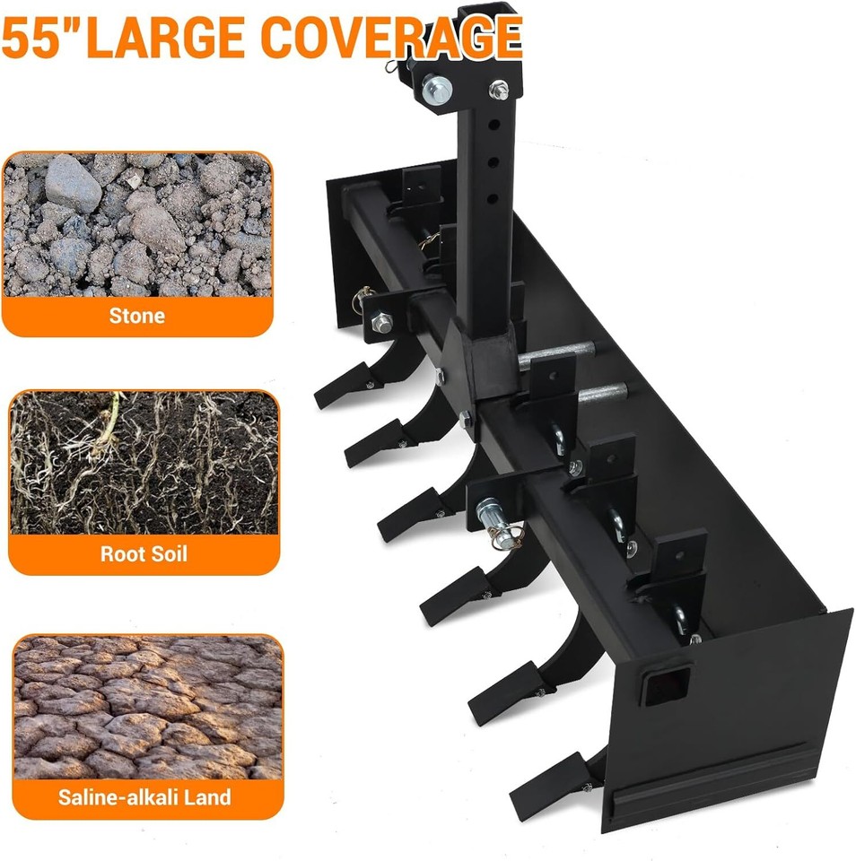 55" Tow Behind Box Scraper Box Blade 3-Point Quick Hitch For Cat 0 Cat ...