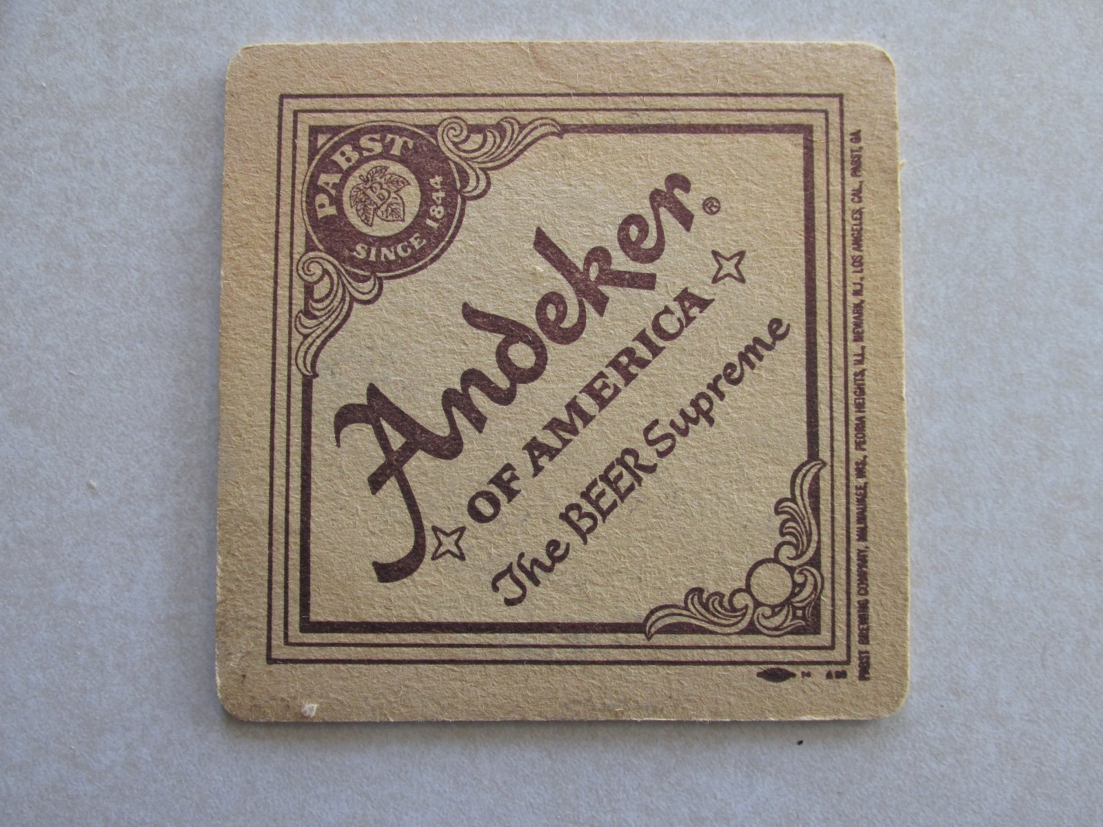 TT230 Vintage drink coaster Beer Andeker Of America Pabst supreme | eBay