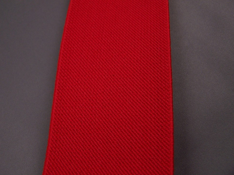 Red canvas stretch elastic belt silver loops 2" wide adjustable | eBay