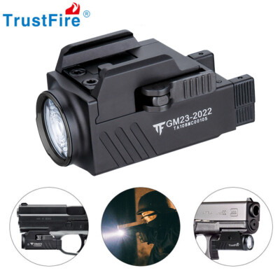 Trustfire GM23 800LM Rechargeable Pistol Light Glock Picatinny Tactical ...
