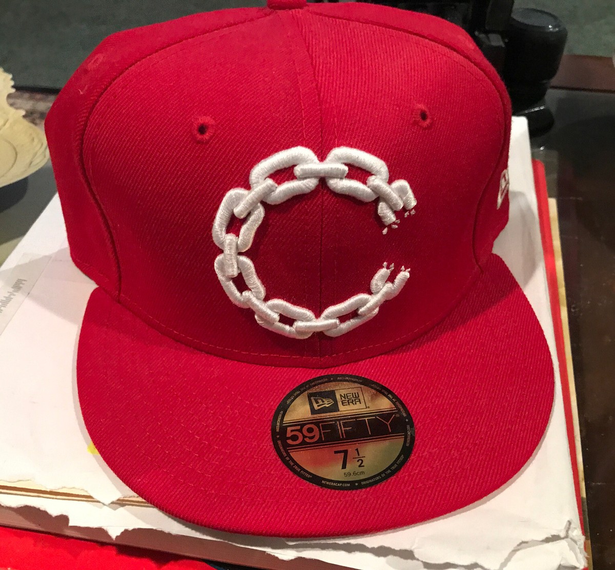 Crooks Logo Crooks And Castles New Era Fitted Cap SZ 7 1/2 Plaid Box