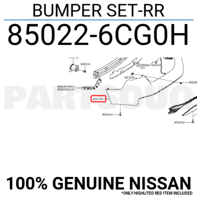 850226CG0H Genuine Nissan BUMPER SET-RR 85022-6CG0H | eBay