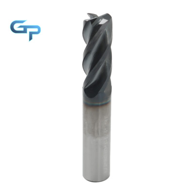 1/2" 4 FLUTE VARIABLE HELIX CARBIDE END MILL .030 CORNER RADIUS TiALN ...