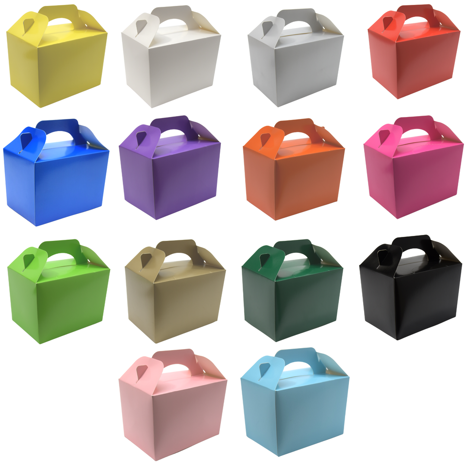 Kids Party Box, Childrens Coloured,Treat,Toy,Lunch Loot,Cardboard,Gift ...