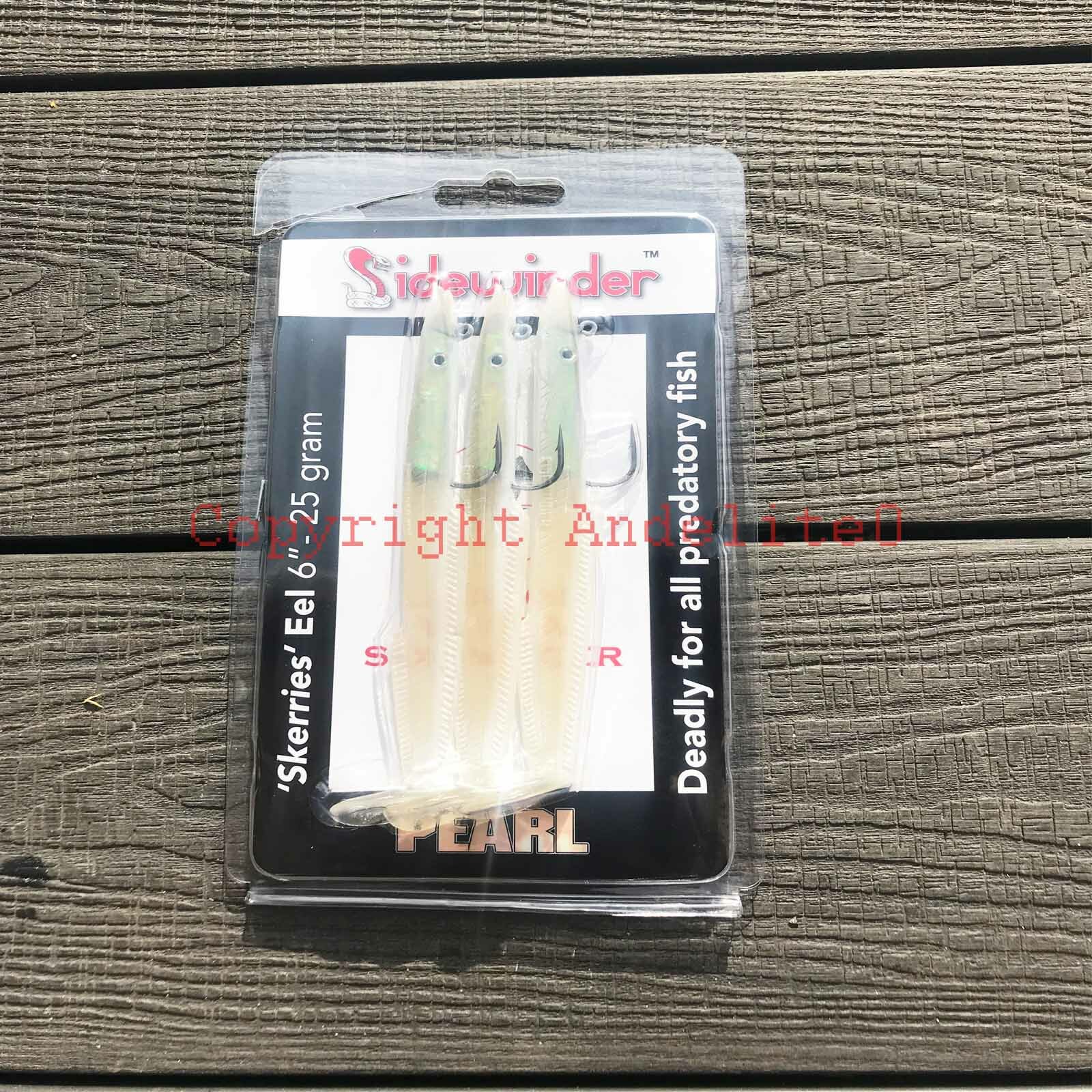 Pick & Mix Six Inch 25g Sidewinder Sand eel Lure Bass Cod Pollock Jelly ...